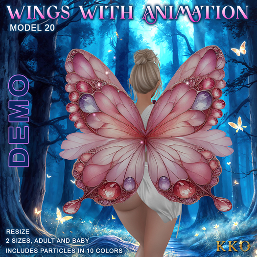 Second Life Marketplace - [KKO] Wings with animation - Model 20 DEMO